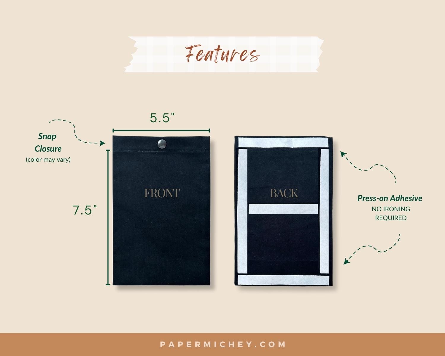 Custom Press on Inside Jacket Pocket, No Sew Inner Pocket for Coats ...