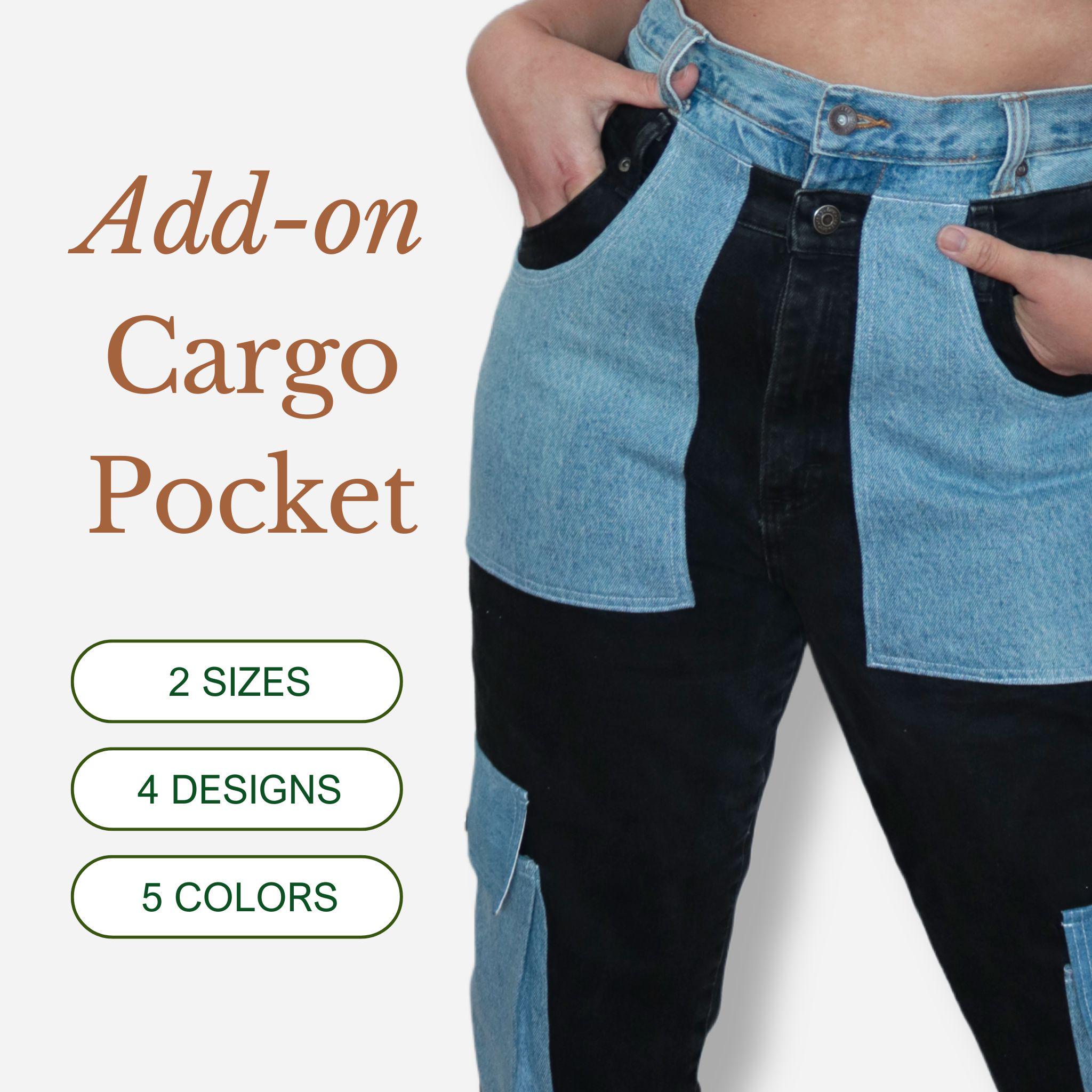 Sew on Denim Cargo Pocket, Premade Flap Patch Pocket for Adult Pants ...