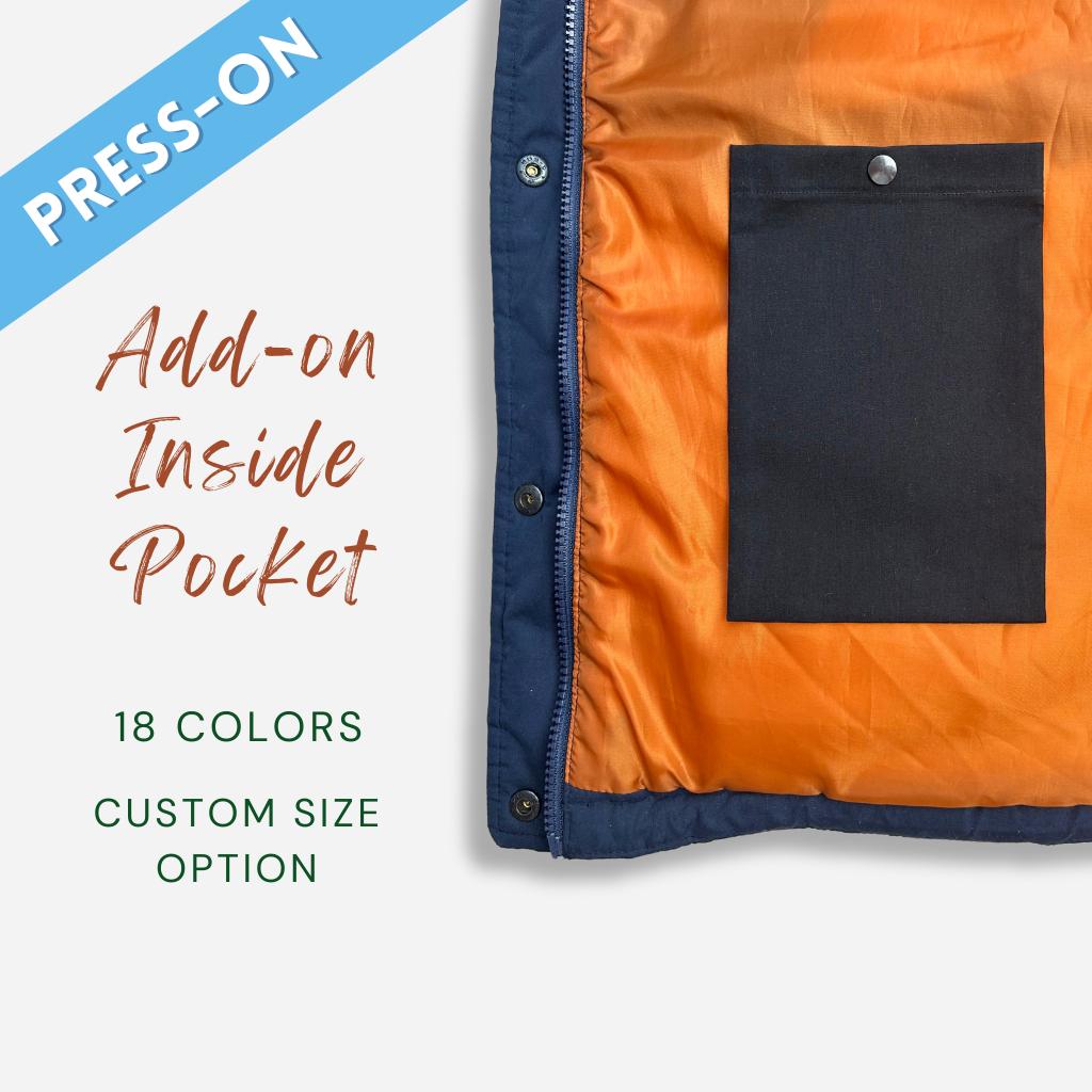 Custom Press on Inside Jacket Pocket, No Sew Inner Pocket for Coats ...
