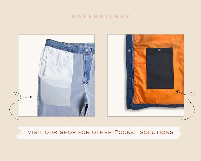 Sew on Denim Cargo Pocket, Premade Flap Patch Pocket for Adult Pants ...