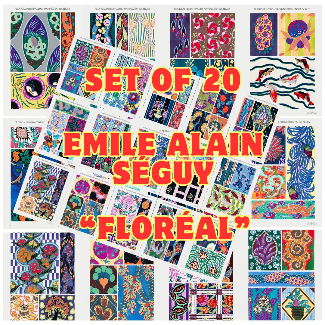 Emile Alain Séguy Set of 20 Digital Prints, Seguy Floréal Printable Art ...