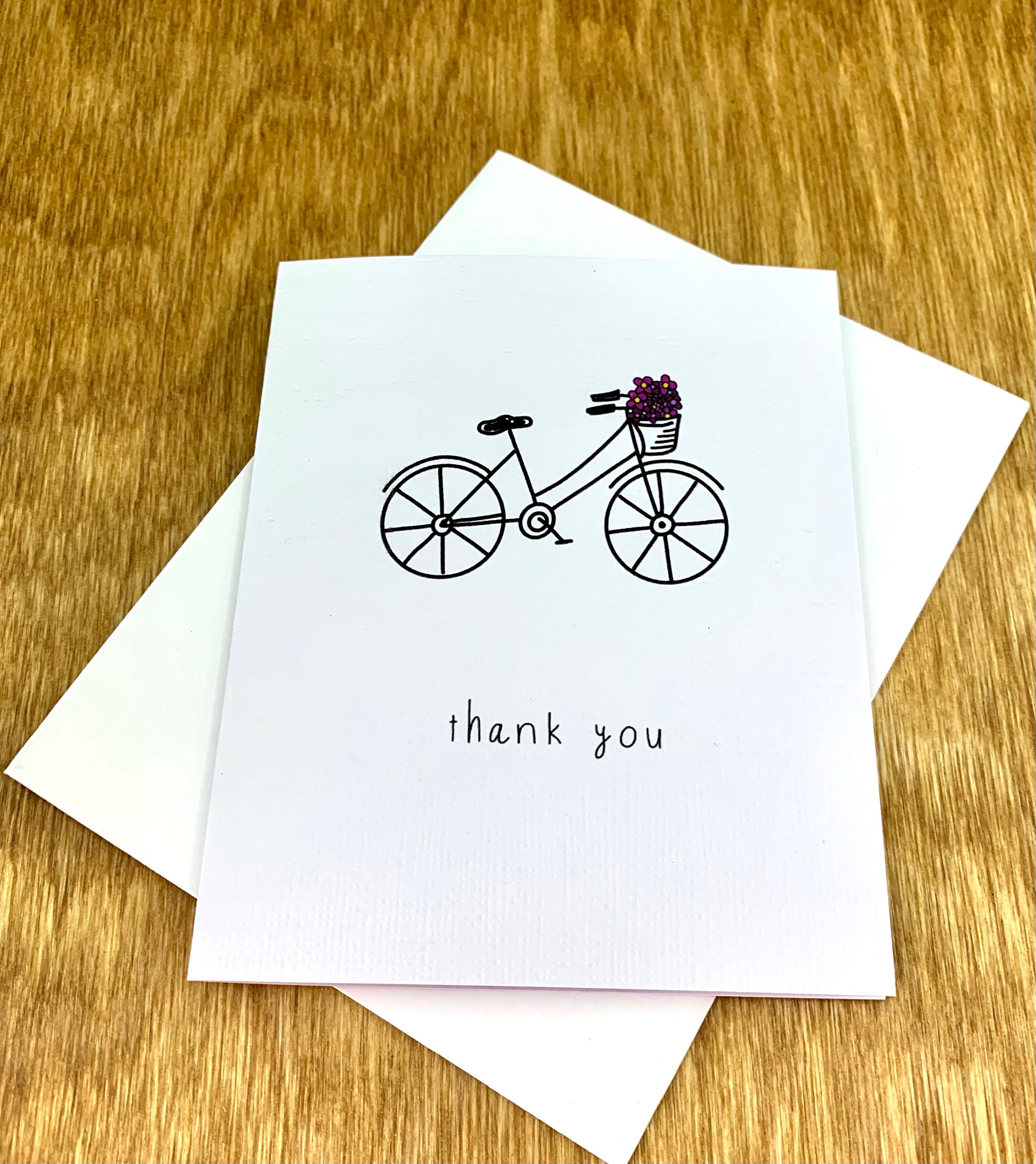 Bicycle Thank You Card - Etsy