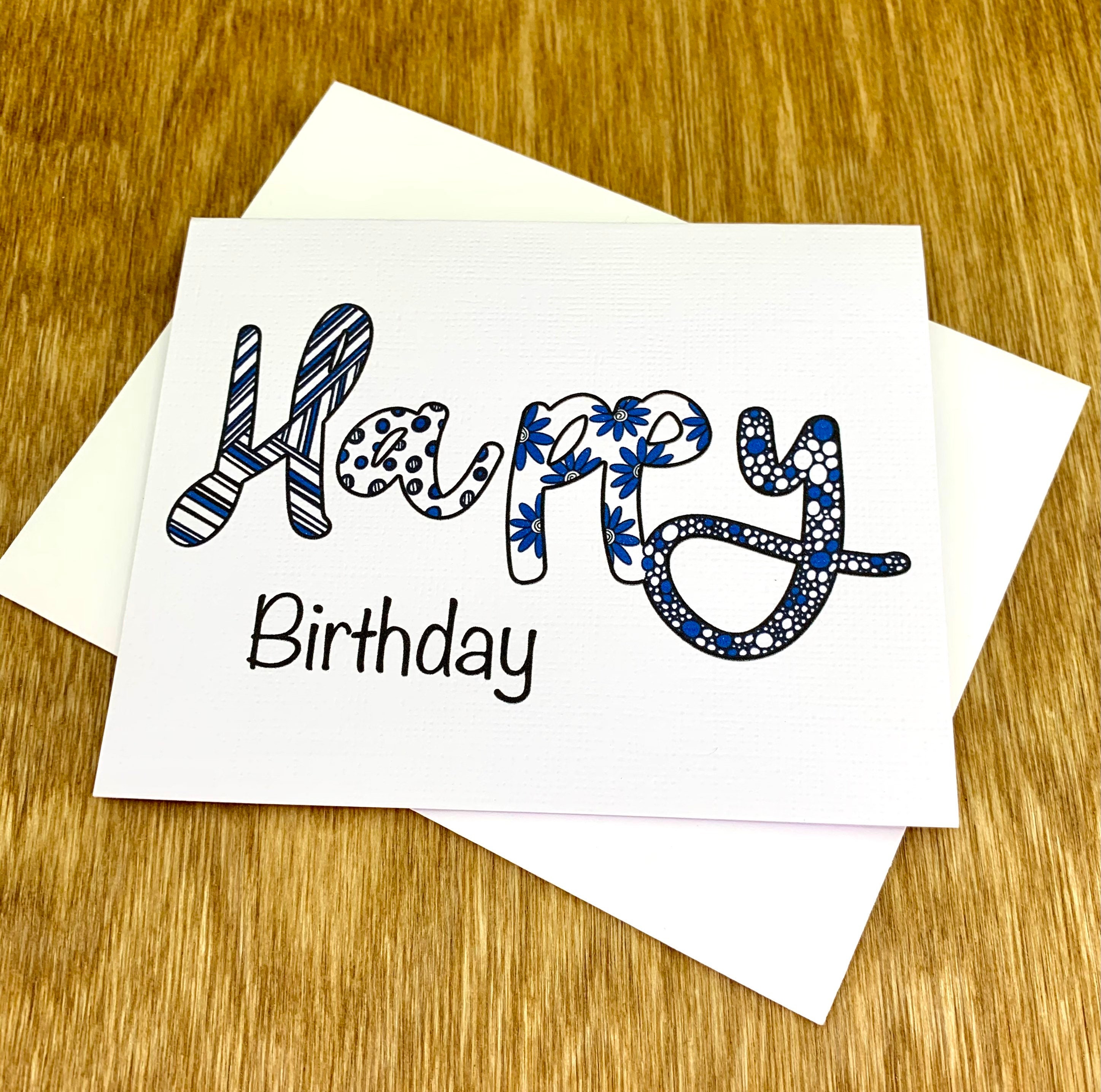 Zentangle Happy Birthday Card - Etsy