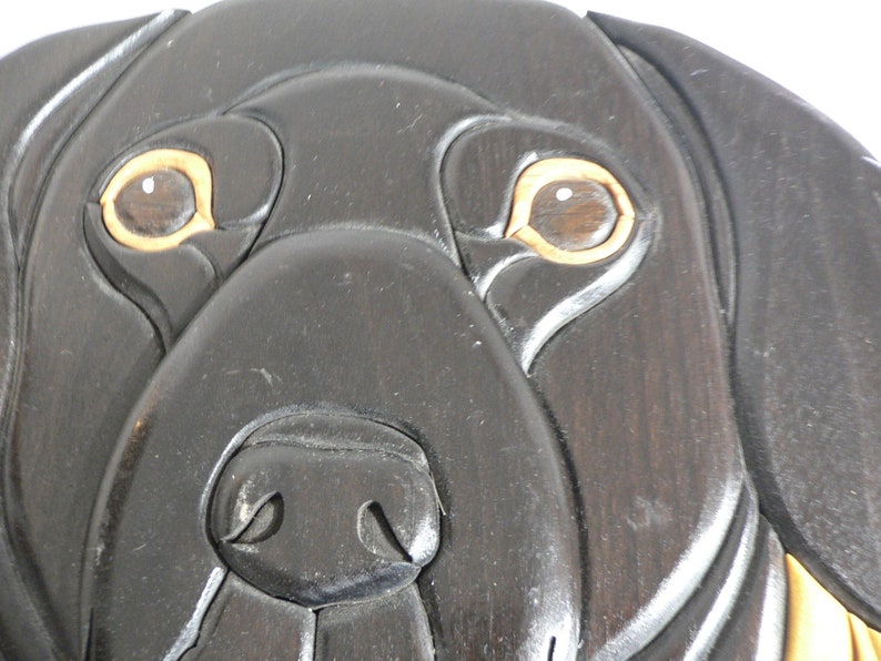 Vintage Black Labrador Retriever Intarsia Done to Original - Etsy