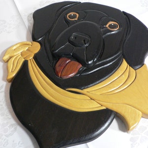 Vintage Black Labrador Retriever Intarsia Done to Original Pattern by ...