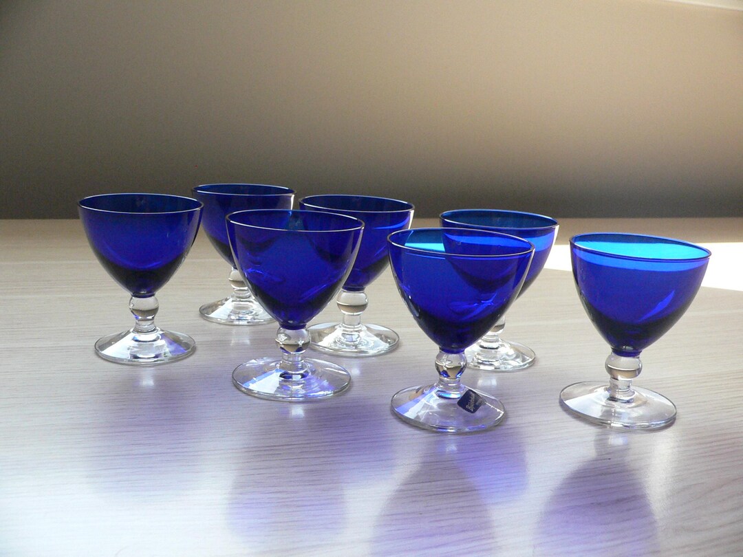 Bjorkshult Sweden Cobalt Blue Cordial Glasses - Set of 7 - Etsy