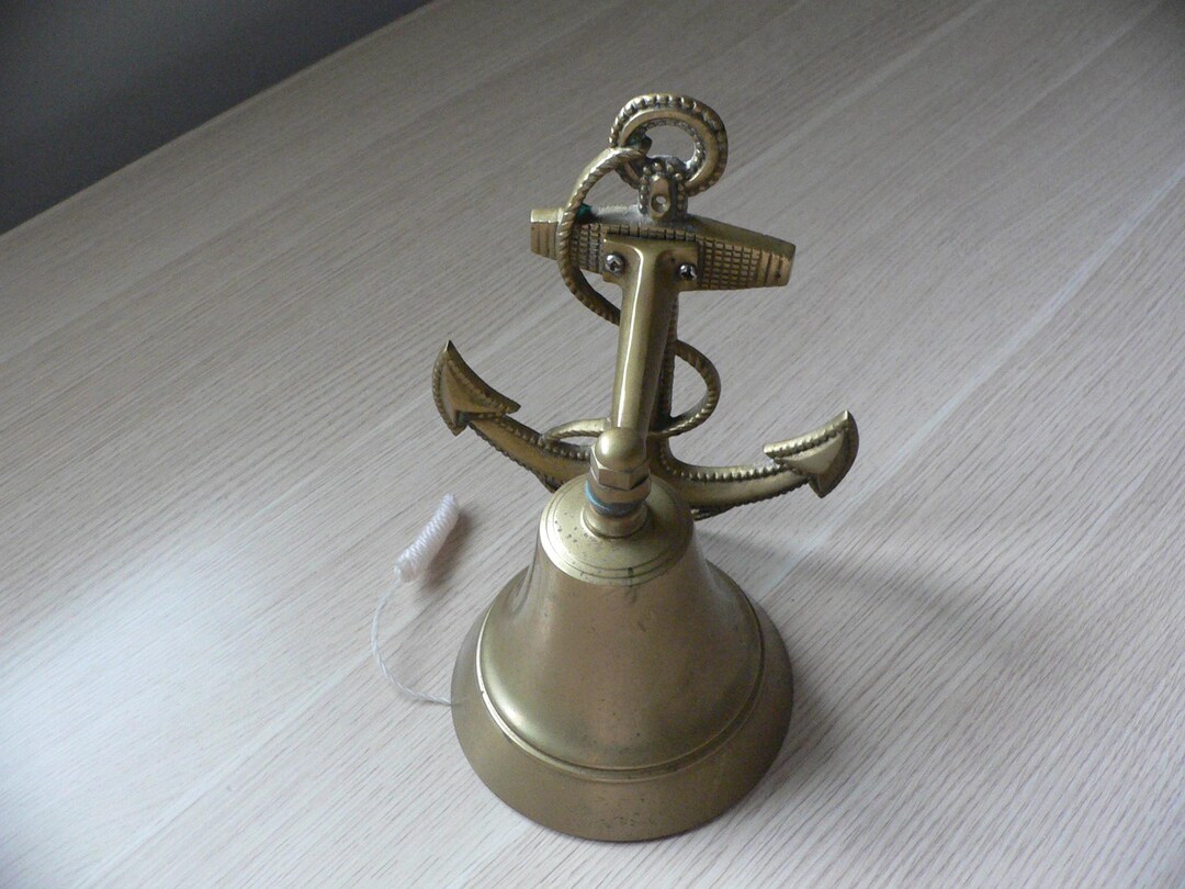 Large Solid Brass Anchor Ship Wall Mounting Bell.bell With Anchor ...