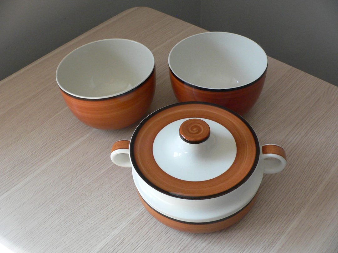 Stig Lindberg ARENA Swedish Pottery Stoneware Round Casserole Dish and ...