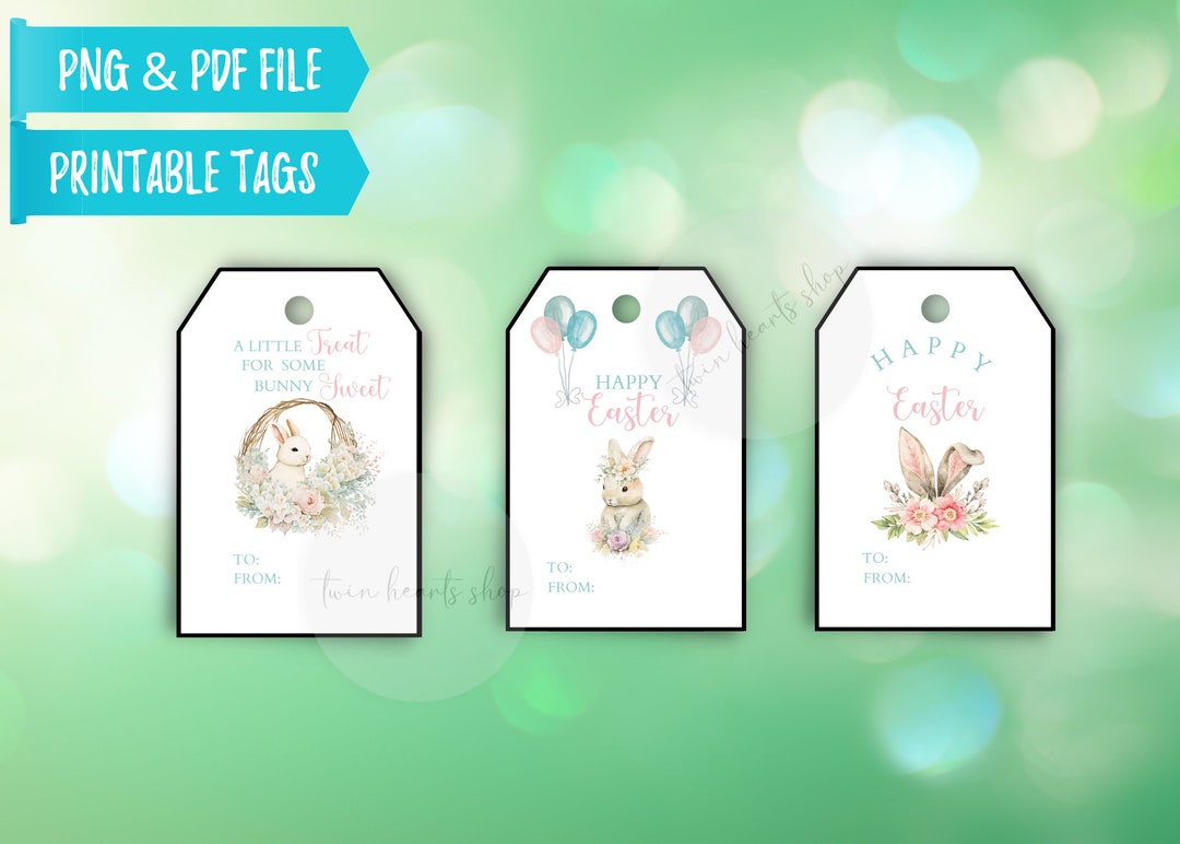 Printable Easter Tags, Kids Easter Basket, Printable Easter Basket Tags ...