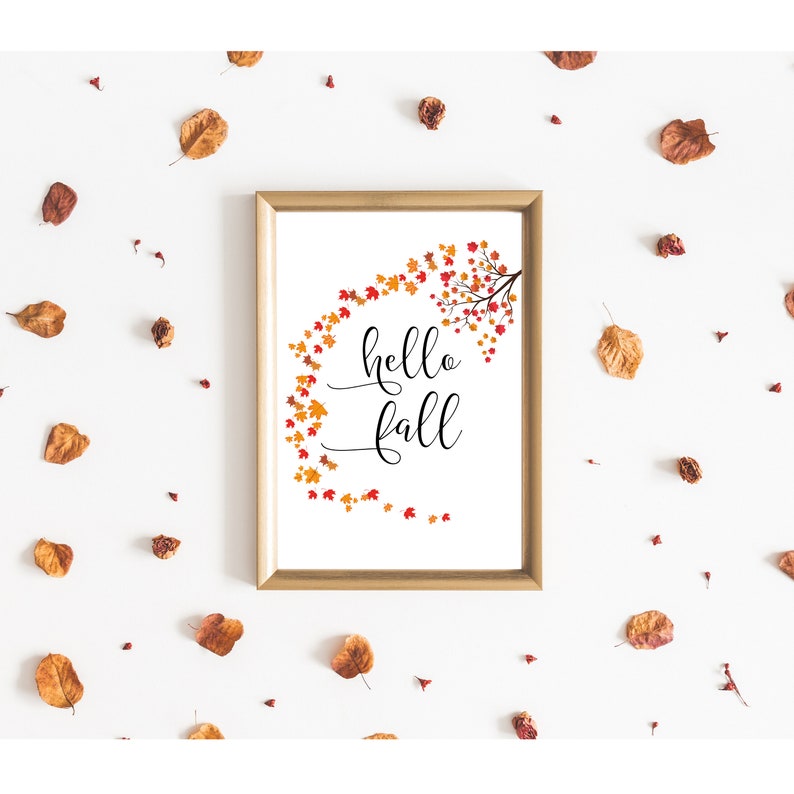 Hello Fall Printable,hello Fall Digital Download,hello Fall Print ...