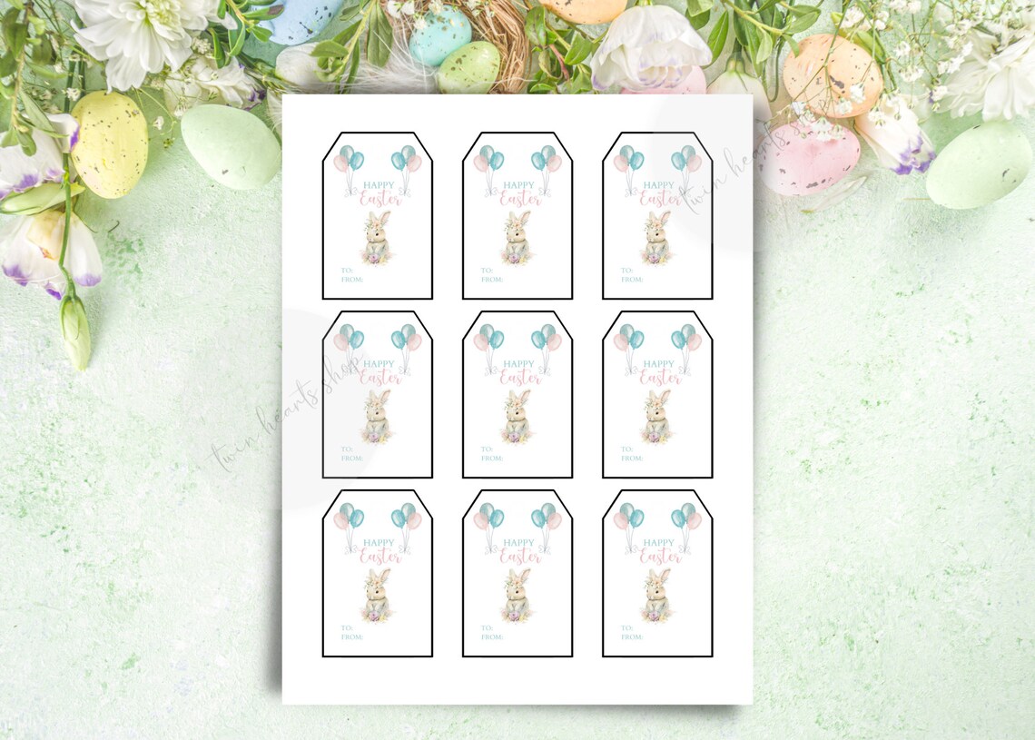 Printable Easter Tags, Kids Easter Basket, Printable Easter Basket Tags ...