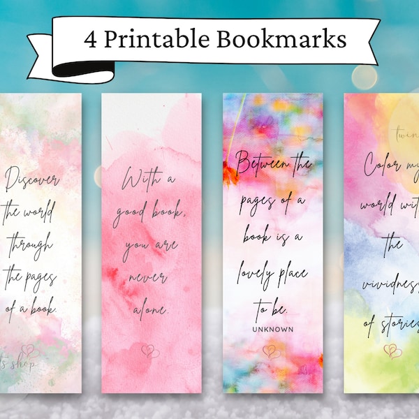 Printable Bookmarks - Etsy