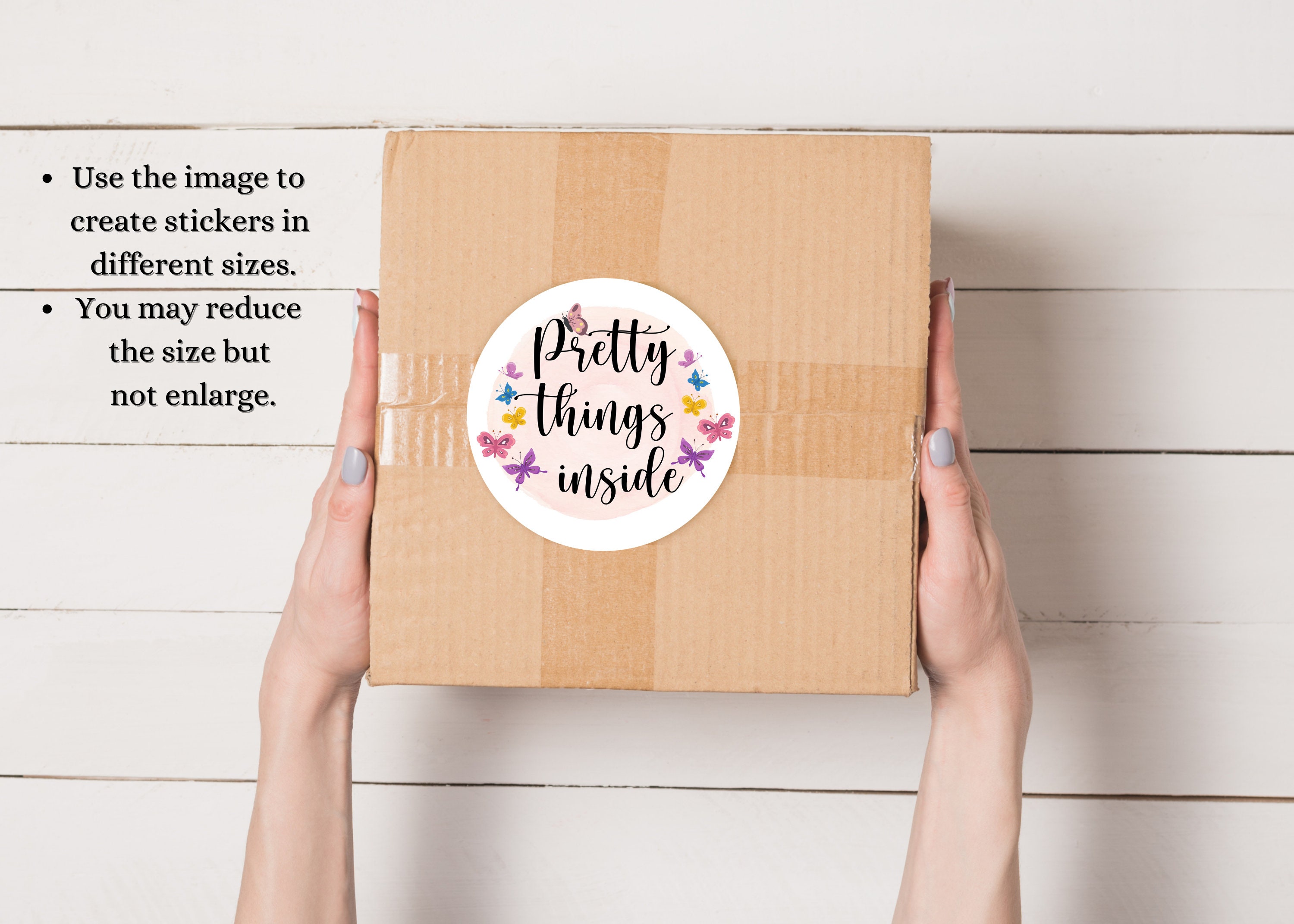 Pretty Things Inside Sticker PNG Butterfly Happy Mail Package - Etsy ...