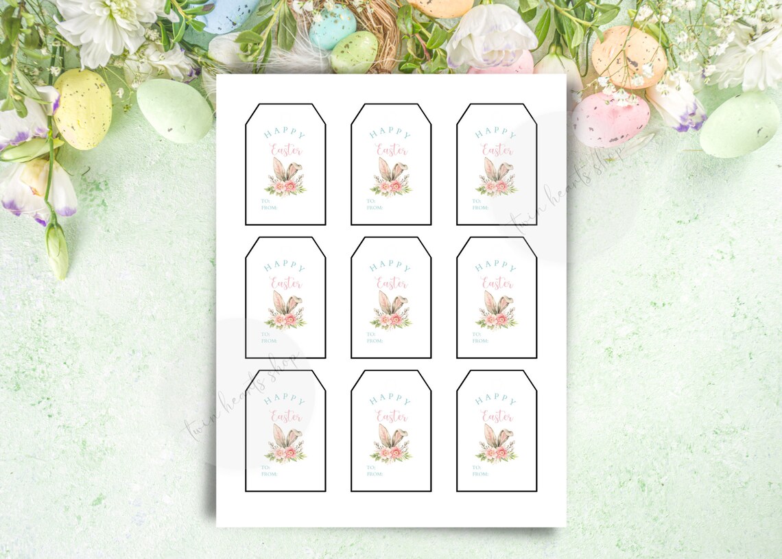 Printable Easter Tags, Kids Easter Basket, Printable Easter Basket Tags ...