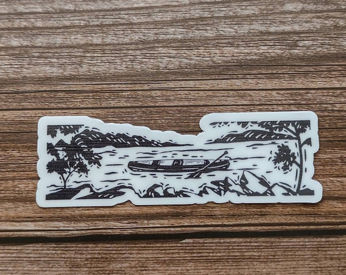 Canoe, Laminated Vinyl Sticker - Etsy