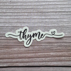 Thyme Laminated Vinyl Sticker - Etsy