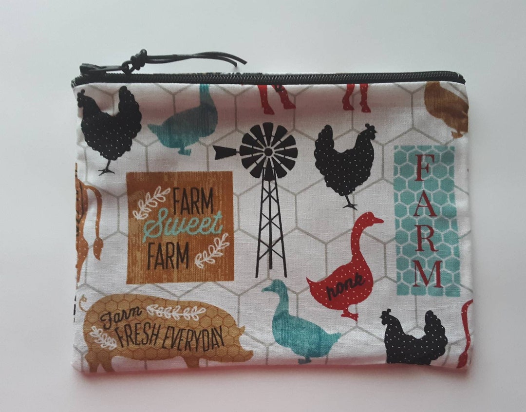 Farm Zipper Pouches, Farm Animal Zipper Pouch - Etsy