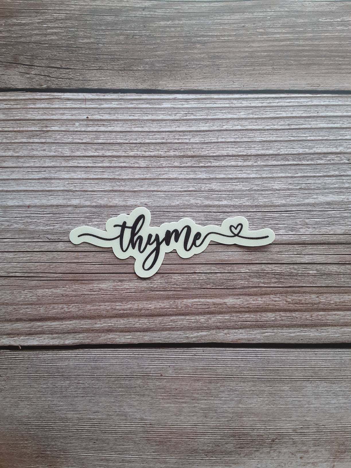 Thyme Laminated Vinyl Sticker - Etsy