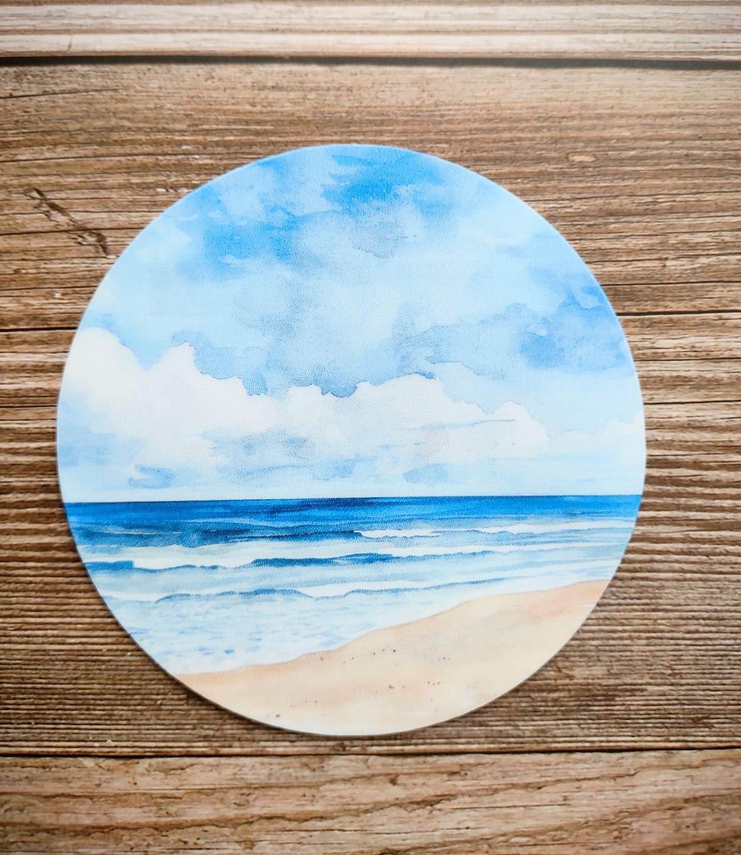 Beach Vinyl Stickers, Circle Beach Stickers - Etsy