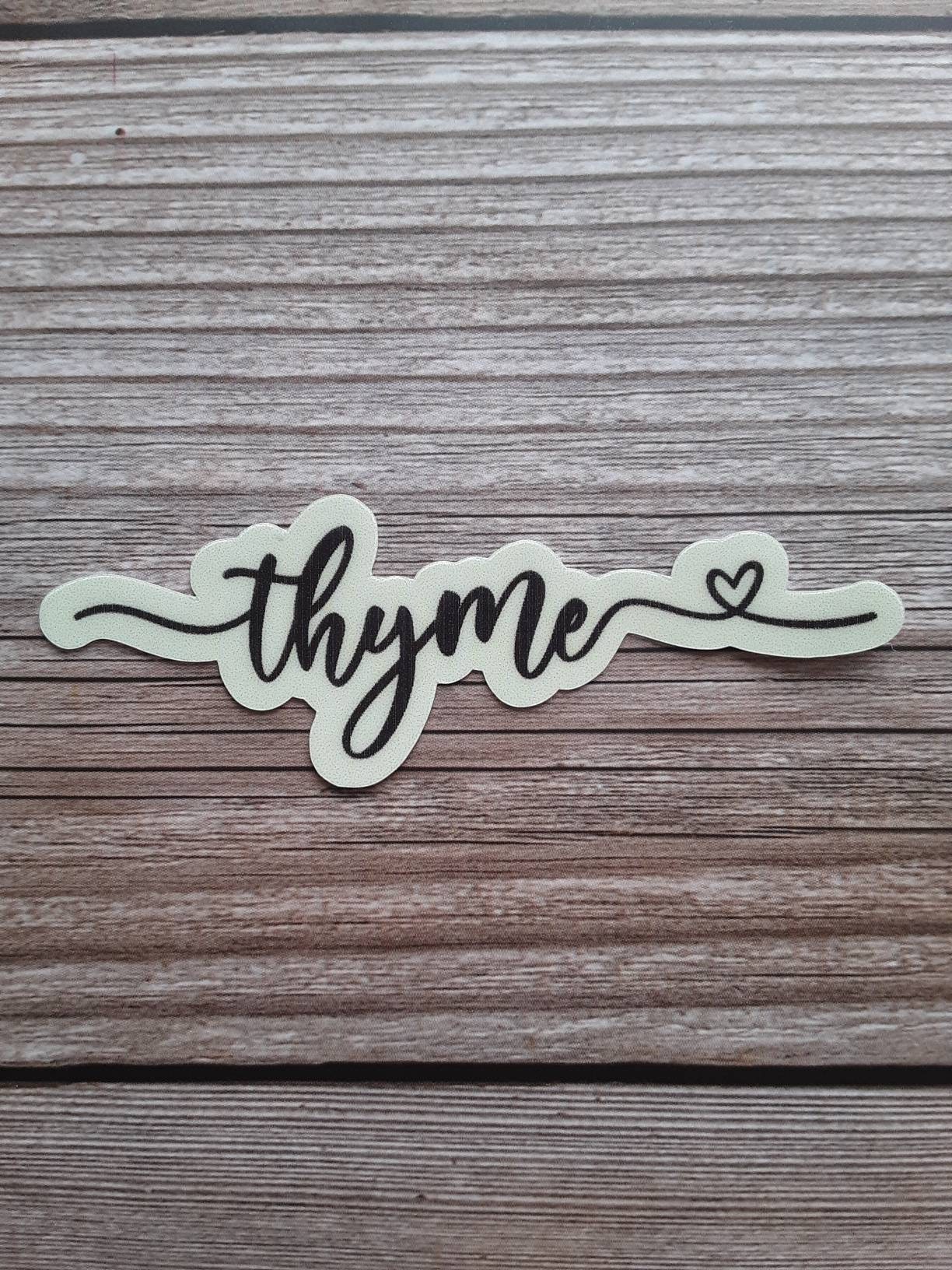Thyme Laminated Vinyl Sticker - Etsy