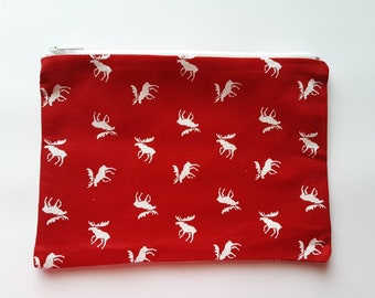 Red Zipper Pouch - Etsy