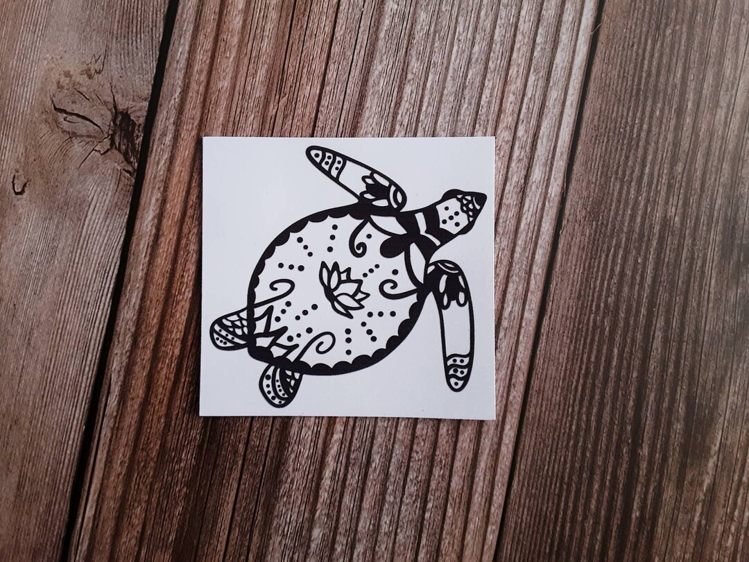 Sea Turtle Vinyl Stickers, Sea Turtle Stickers, Black and White ...