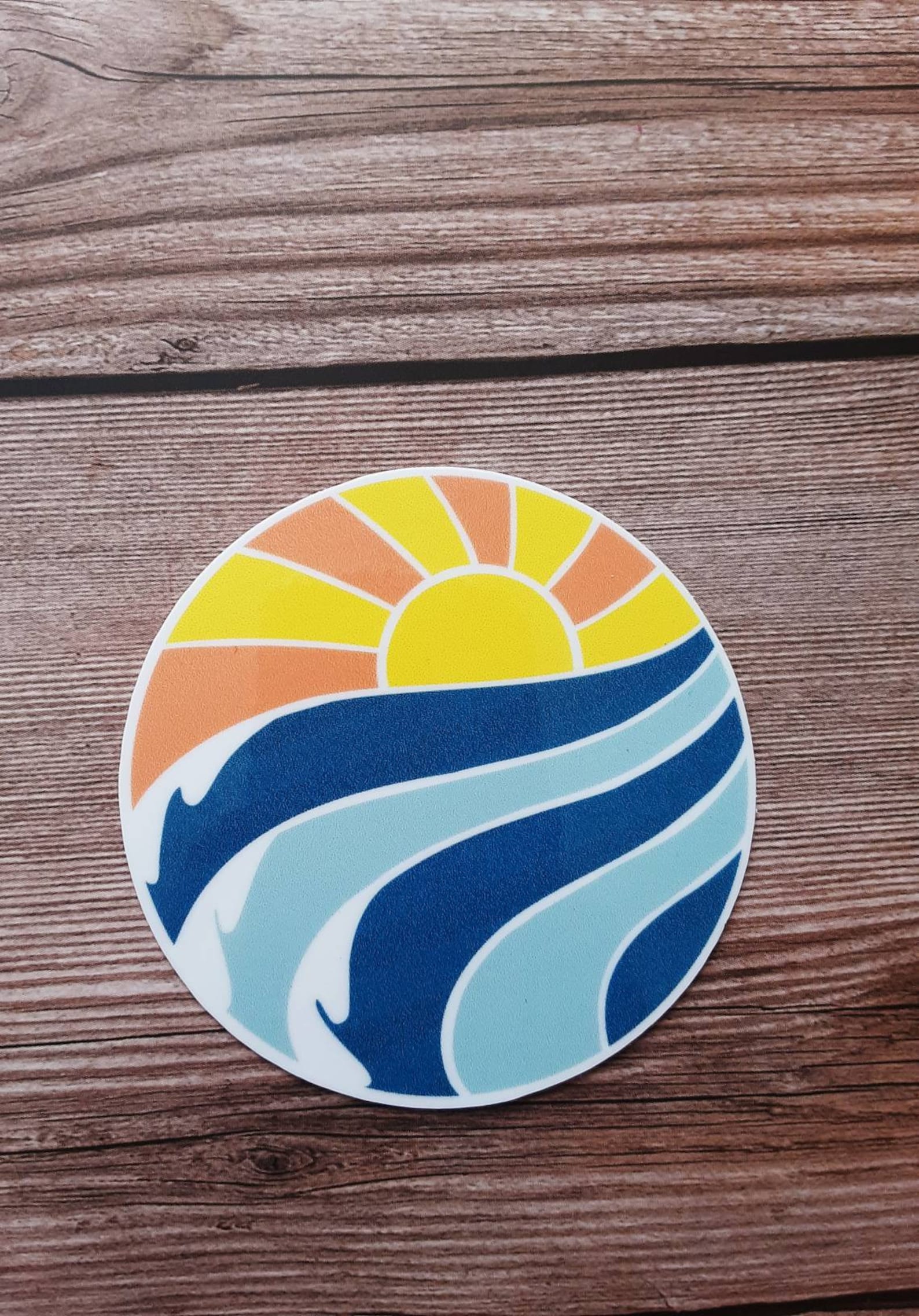 Sunset Beach Waterproof Vinyl Sticker - Etsy