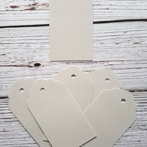 50 Heavy Weight Cardstock Tags, 3 in by 1 3/4 Cardstock Tags, off White ...
