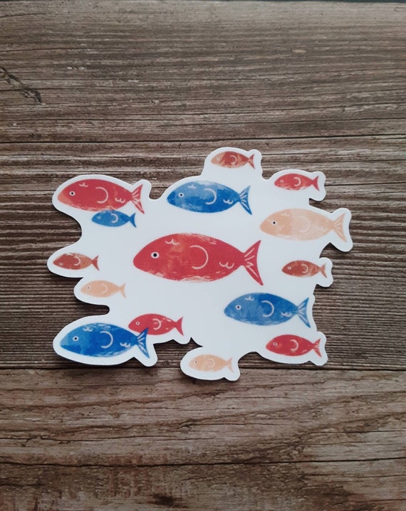 School of Fish Vinyl Stickers | Etsy
