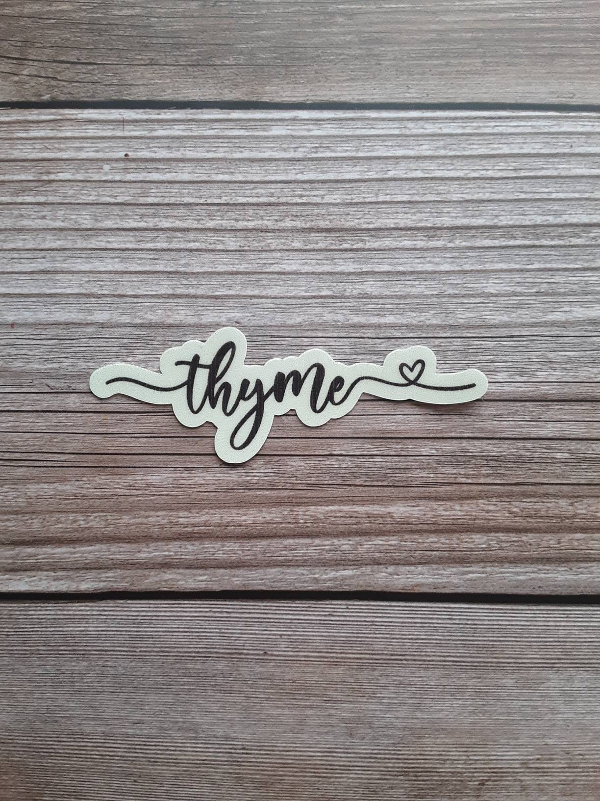 Thyme Laminated Vinyl Sticker - Etsy