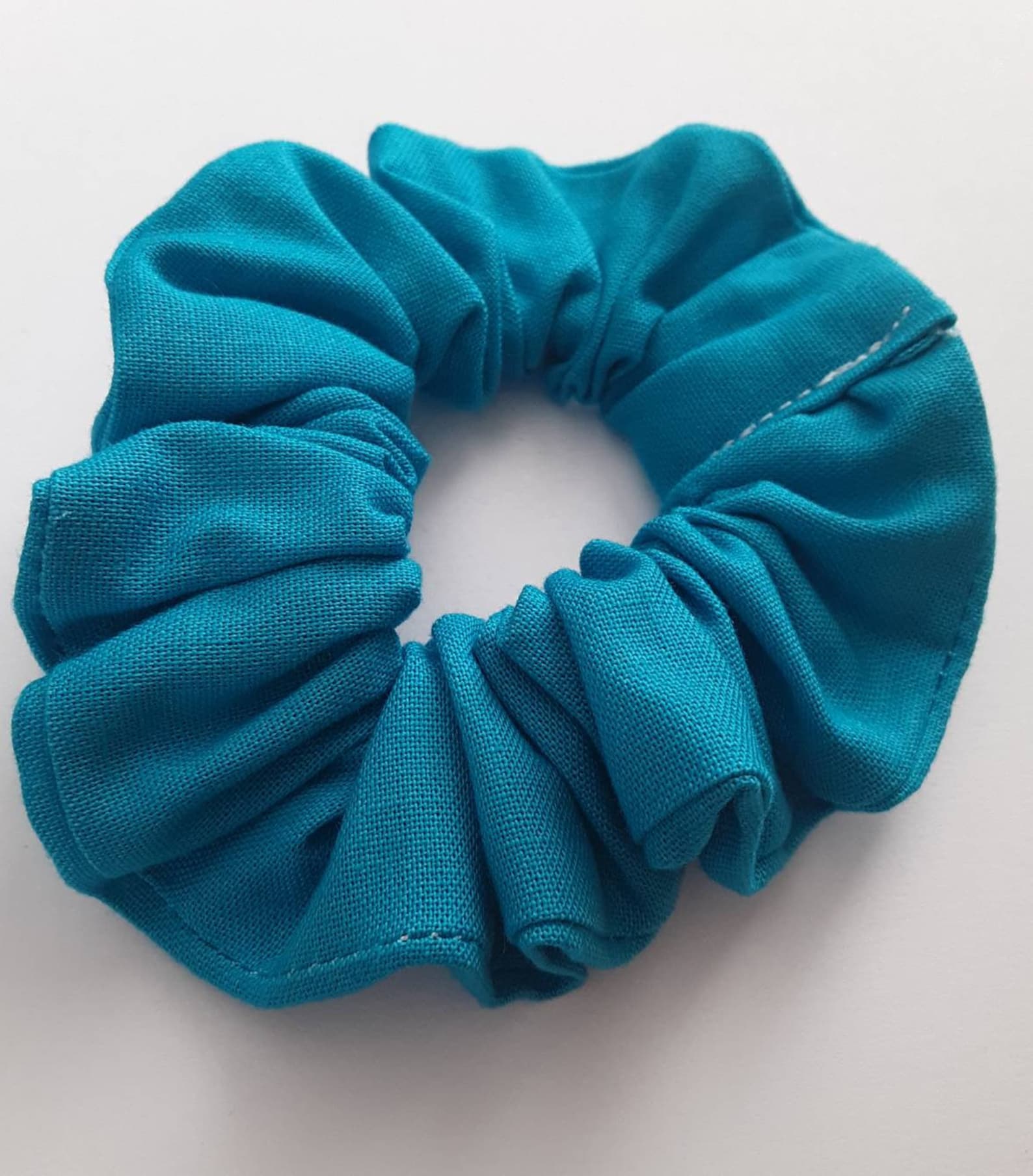 Teal 100% Cotton Fabric Scrunchies Blue Scrunchies Teal - Etsy