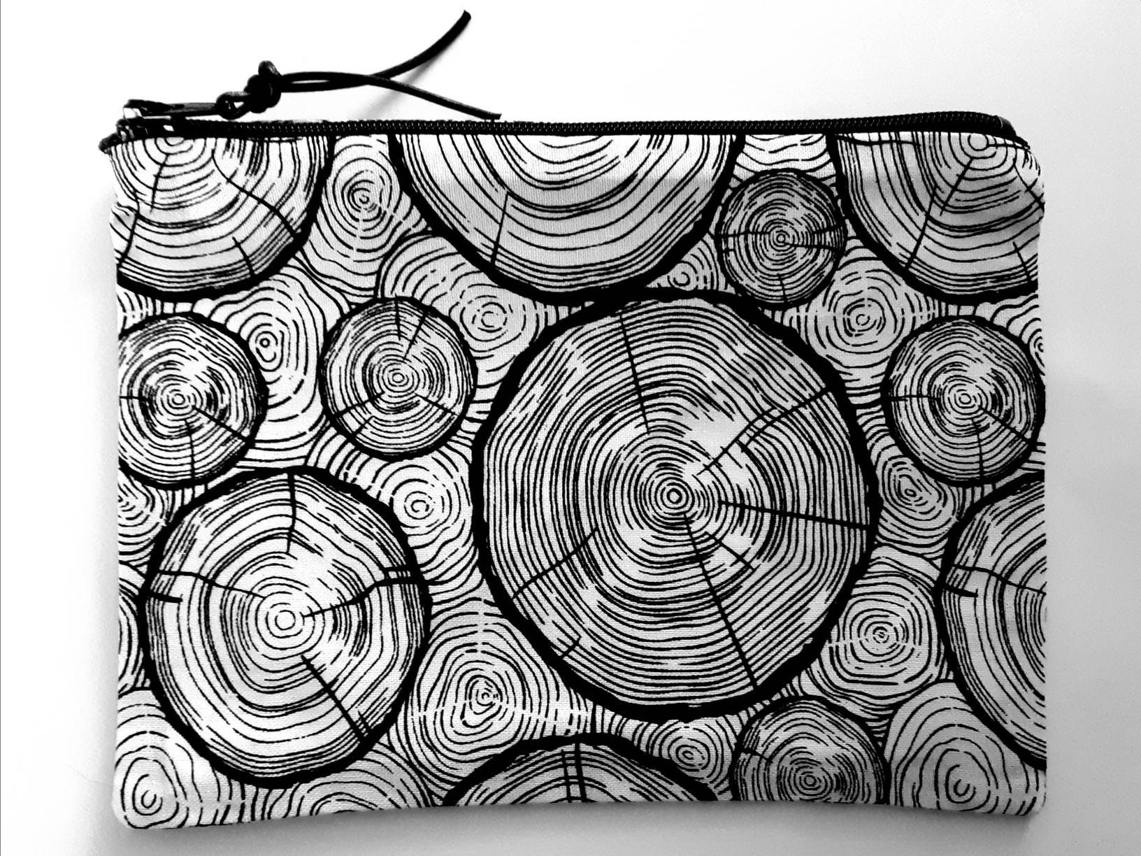 Wood slices zipper pouch wood zipper pouch log zipper pouch | Etsy