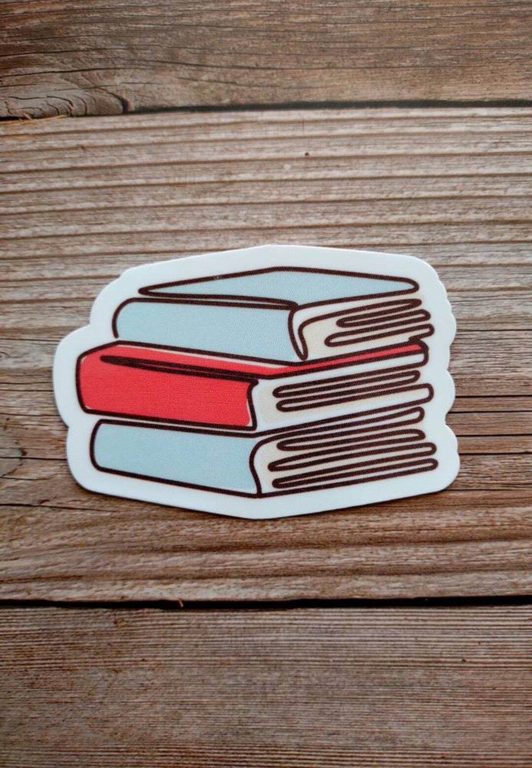 Small Stack of Books, Vinyl Sticker - Etsy