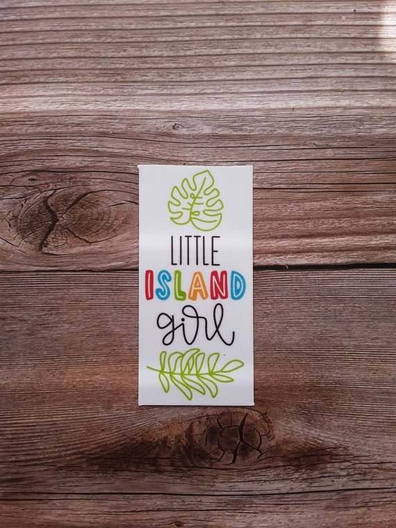 Little island girl water proof vinyl sticker | Etsy
