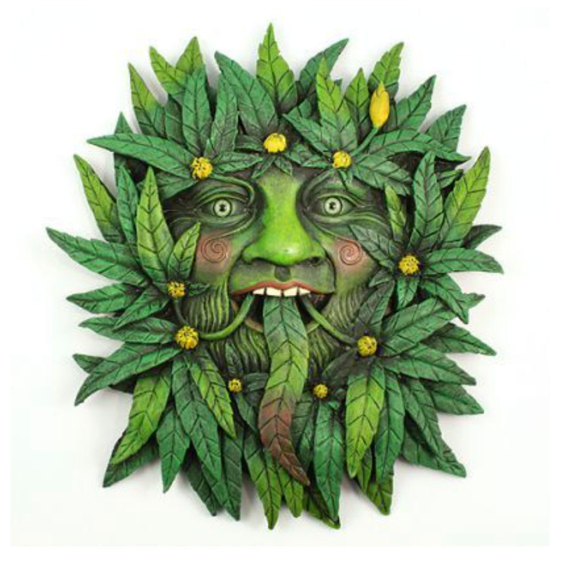 Pagan/Wicca Green Man Style 3 - Brillante 9cm Square Drinks Coasters ...