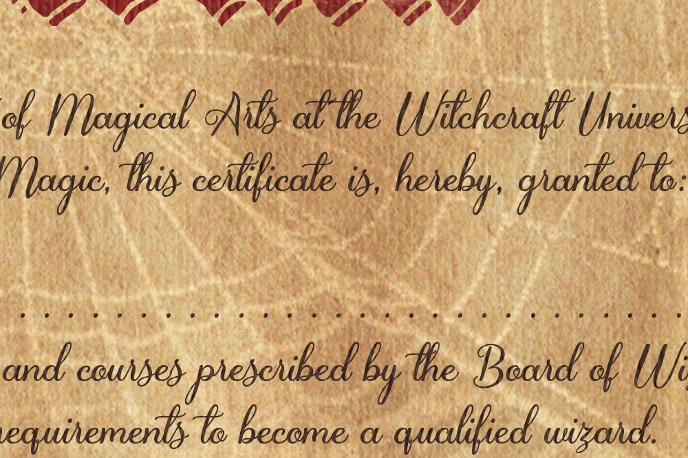 Witches & Wizards Novelty Diplomas From the Ministry of Magic - Etsy UK