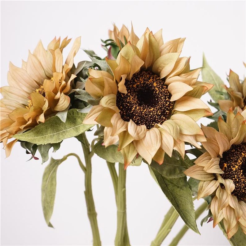 Pack of 3-27.5"-lux Collection-moisturized Real Touch Sunflower-rustic ...