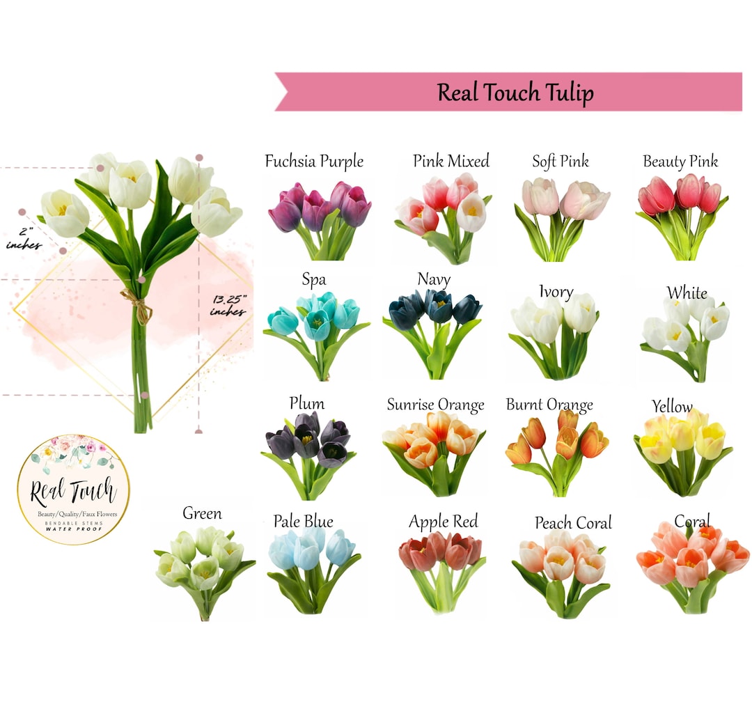 Real Touch Tulip Bouquet: Soft Touch Artificial Flowers, 10 Stems - Etsy