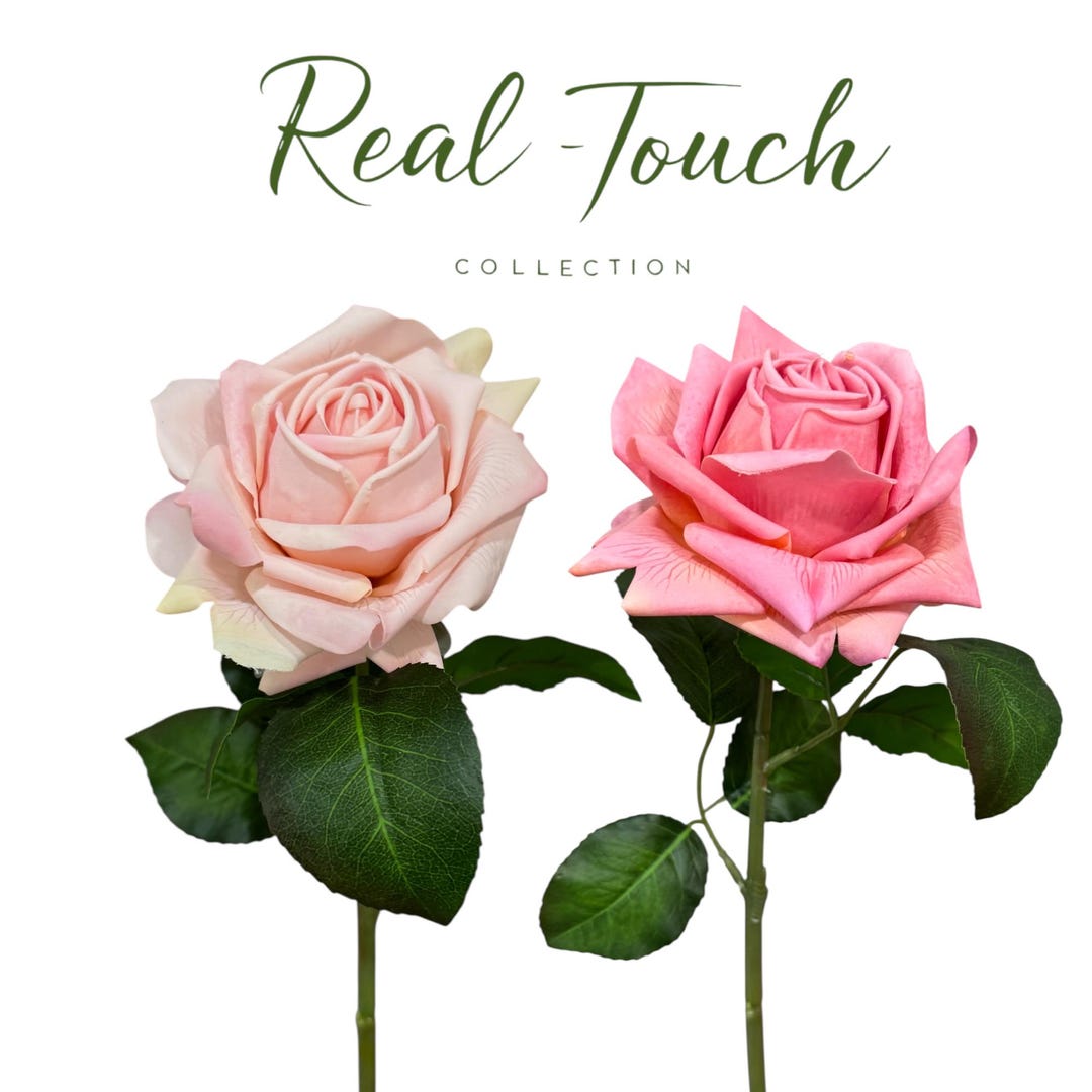 Pack of 6- Ultra Realistic Real Touch Roses: 19" Artificial Flower, DIY ...