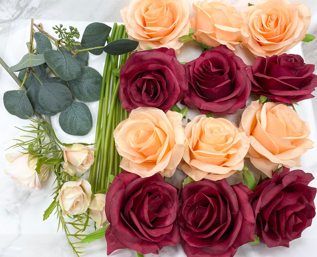 Deluxe Flower Box Set-rose Flower Stem Eucalyptus-diy Wedding Home ...