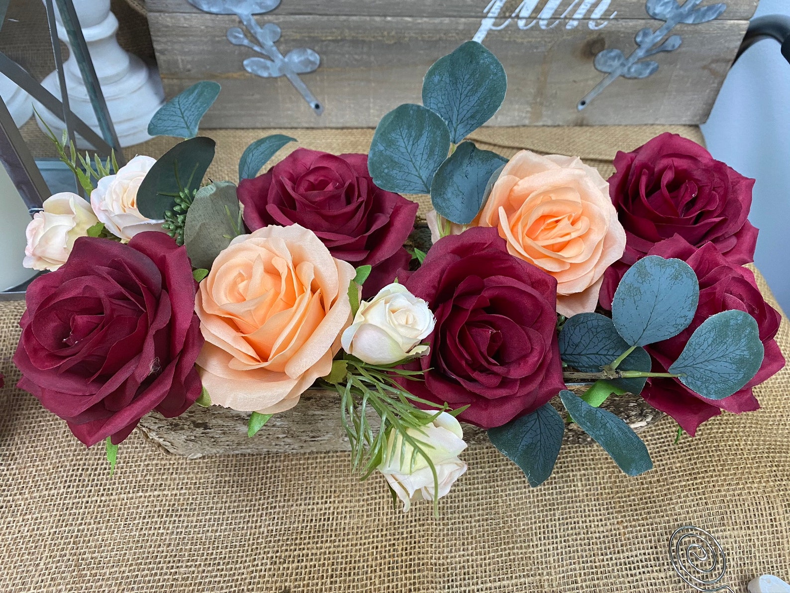 Deluxe Flower Box Set-rose Flower Stem Eucalyptus-diy Wedding | Etsy