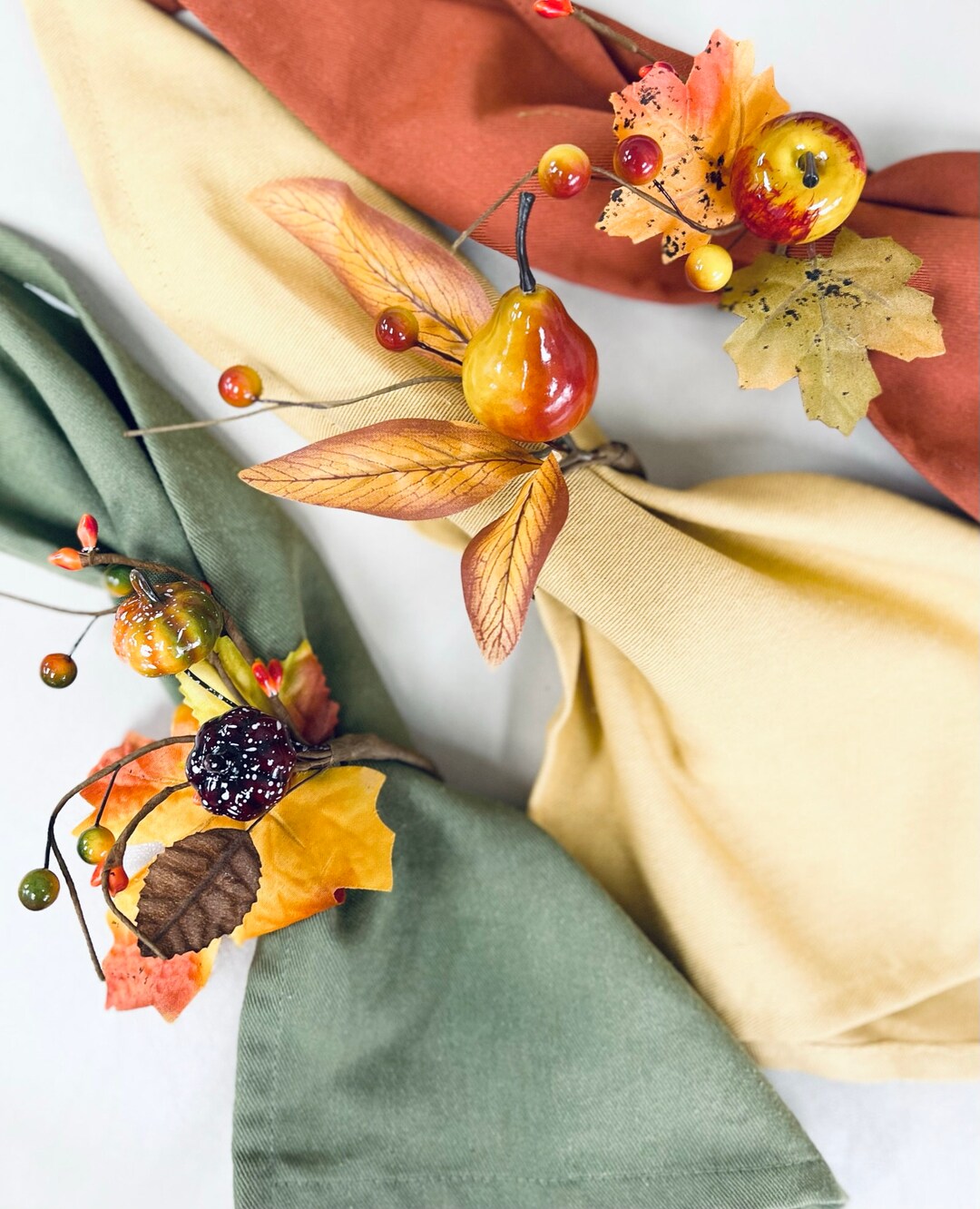 Boxed-6 PC Set: Special Edition Fall Harvest Napkin Ring - Etsy