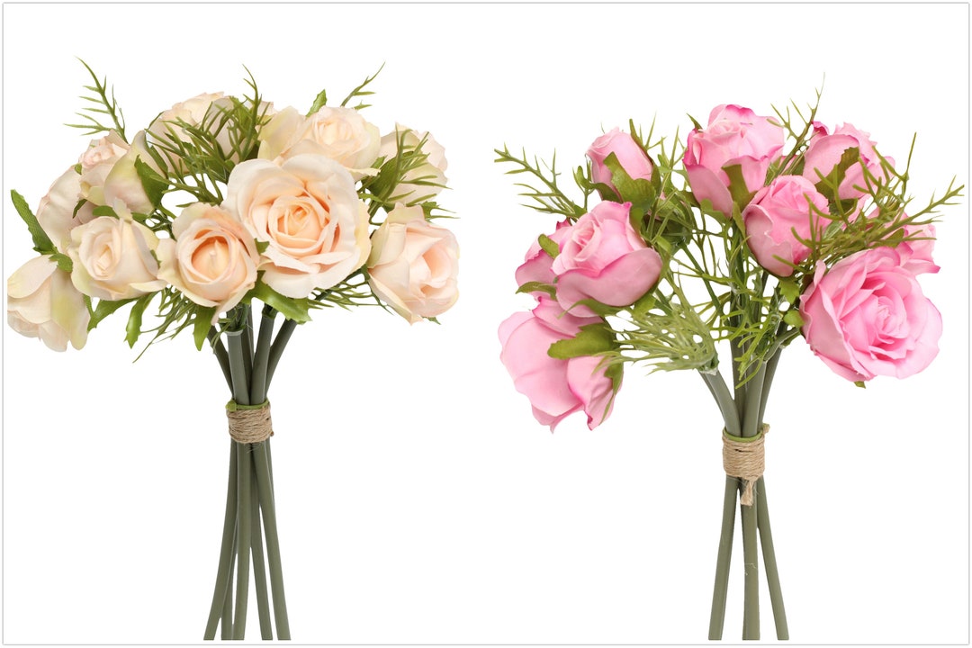Silk Rosebud Bouquet: Champagne or Pink, Crafting Flowers (set of 2) - Etsy
