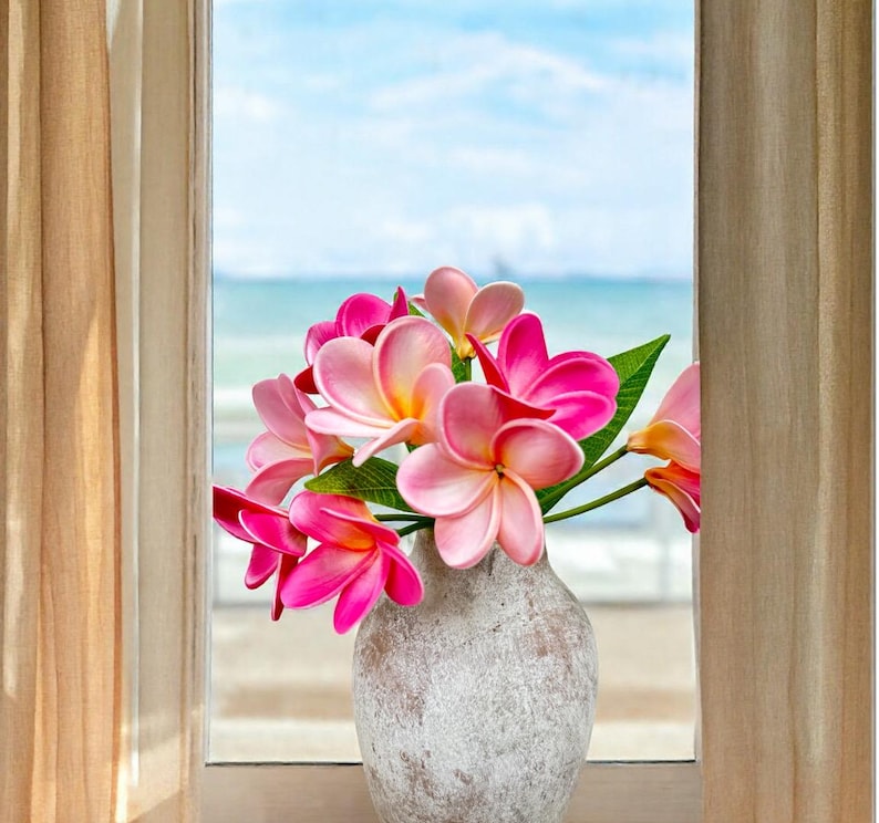Pack of 10 Flowers-ultra-realistic Real Touch Artificial Plumeria-8 ...