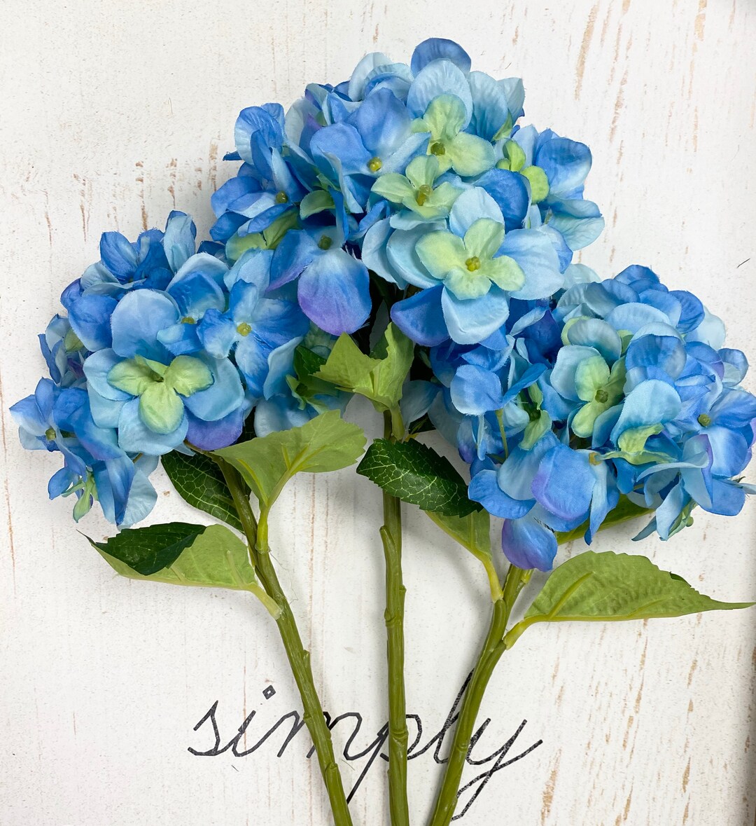 Pack of 3-artificial 14inch Long Hydrangea Stem - Etsy