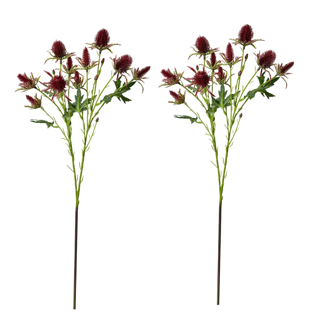 Pack of 3-life Size Artificial Thistle Eryngium Sea Holly-10flowers ...