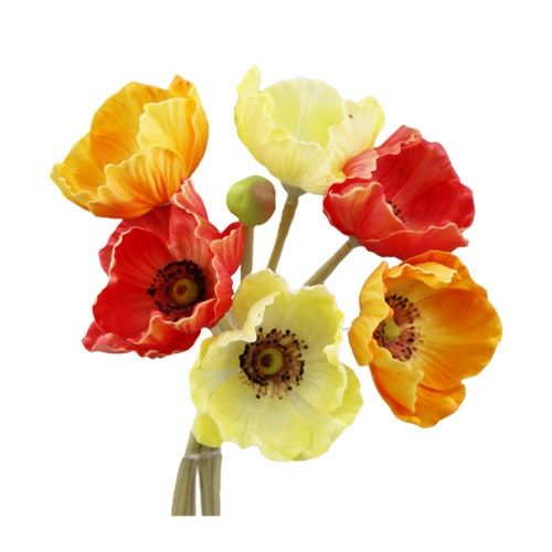 Real Touch Poppy Artificial Flowers Home Decor Centerpiece - Etsy