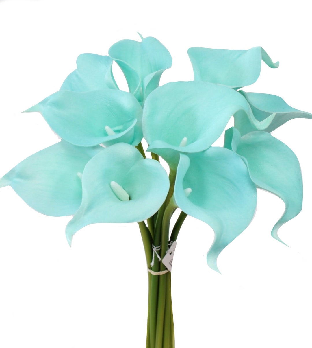 10pc Real Touch Calla Lily: Spa Blue Bouquet Flowers - Etsy