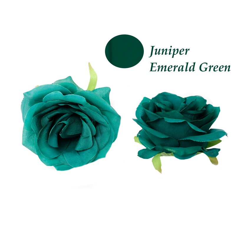 Hand Crafted Artificial Roses Emerald Juniper Green Oasis Teal Pacific ...