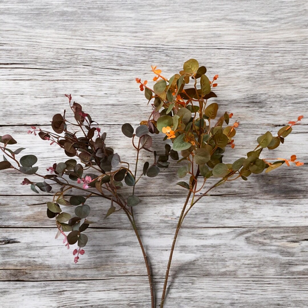 Pack of 2- Ultra Lush 30"artificial Dry Papery Feel Eucalyptus Stem ...